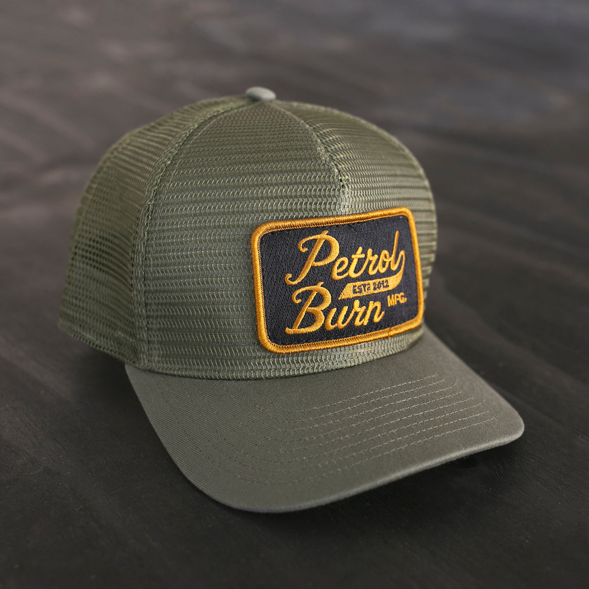 P18-Year Logo Moto & Auto Lifestyle Black Mesh Snapback Hat — Petrol ...